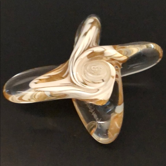 Other | Vintage Star Hand Blown Goldwhite Paperweight | Poshmark